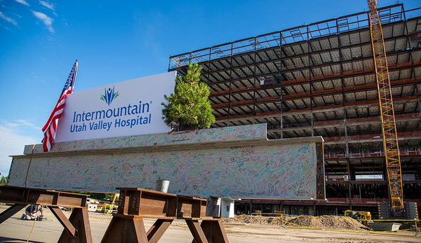 Photos capture final beam placement for Utah Valley Hospital’s new Pat ...